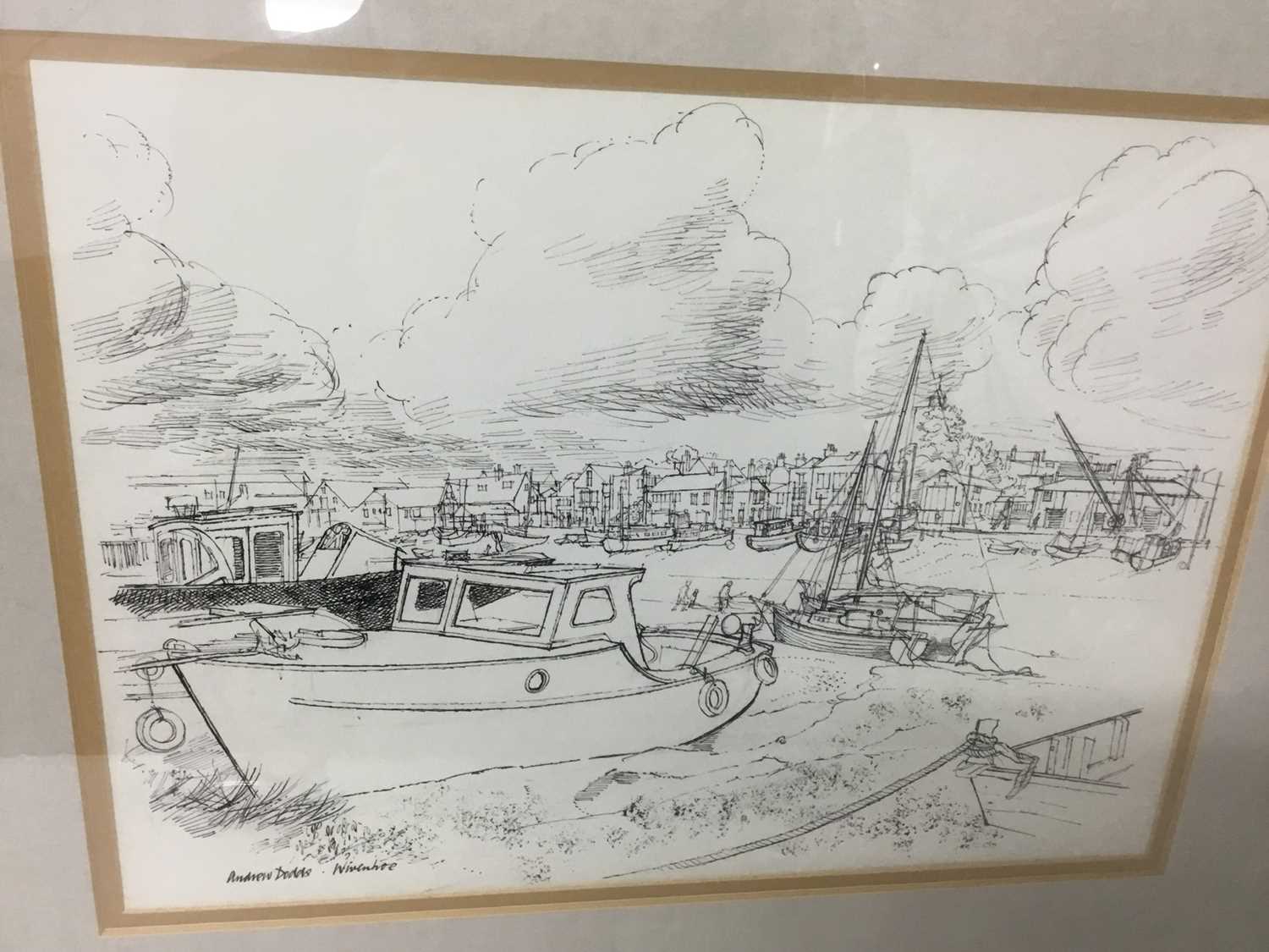 Lot 336 - Andrew Dodds, pen and ink Wivenhoe