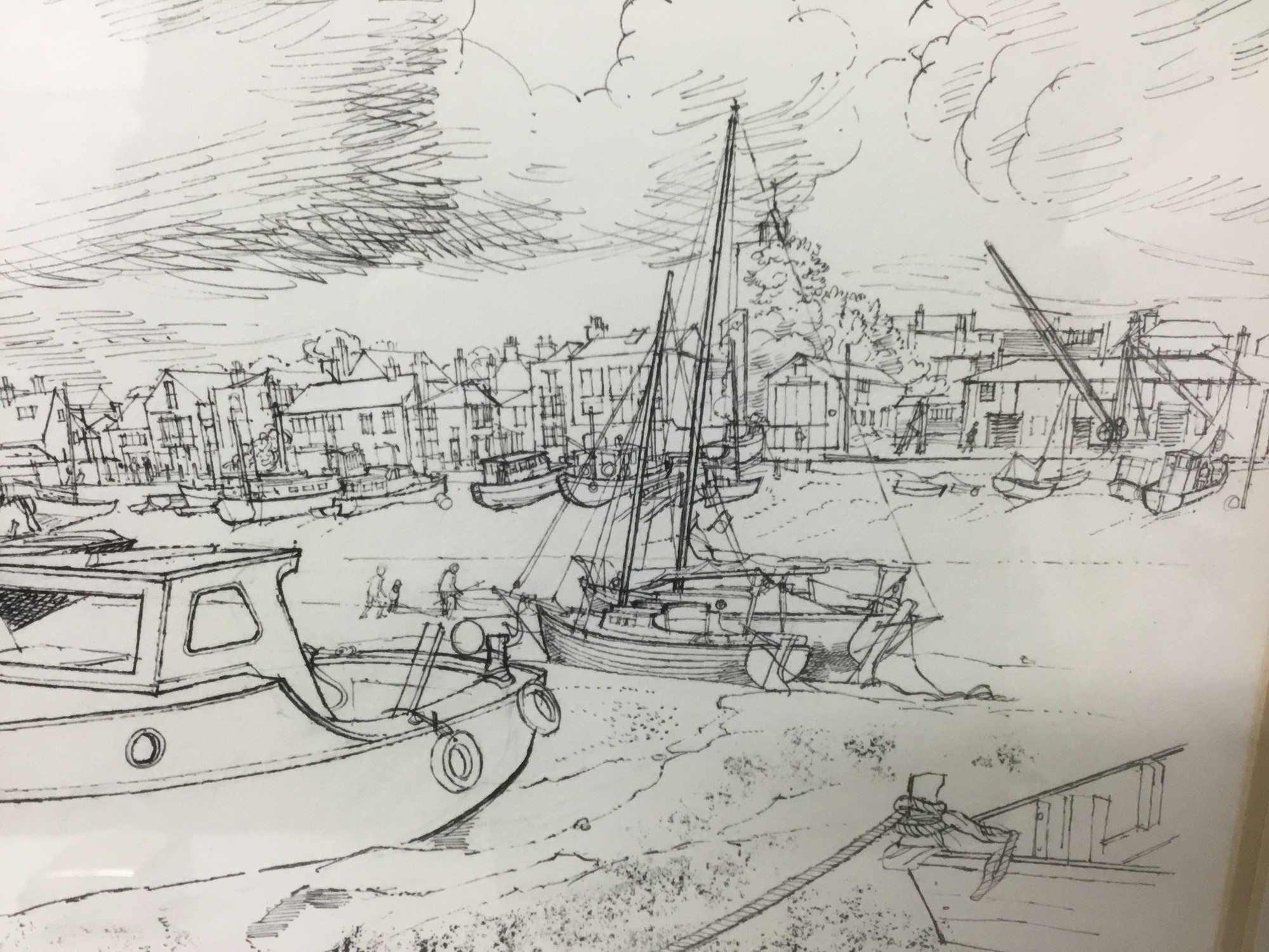 Lot 336 - Andrew Dodds, pen and ink Wivenhoe