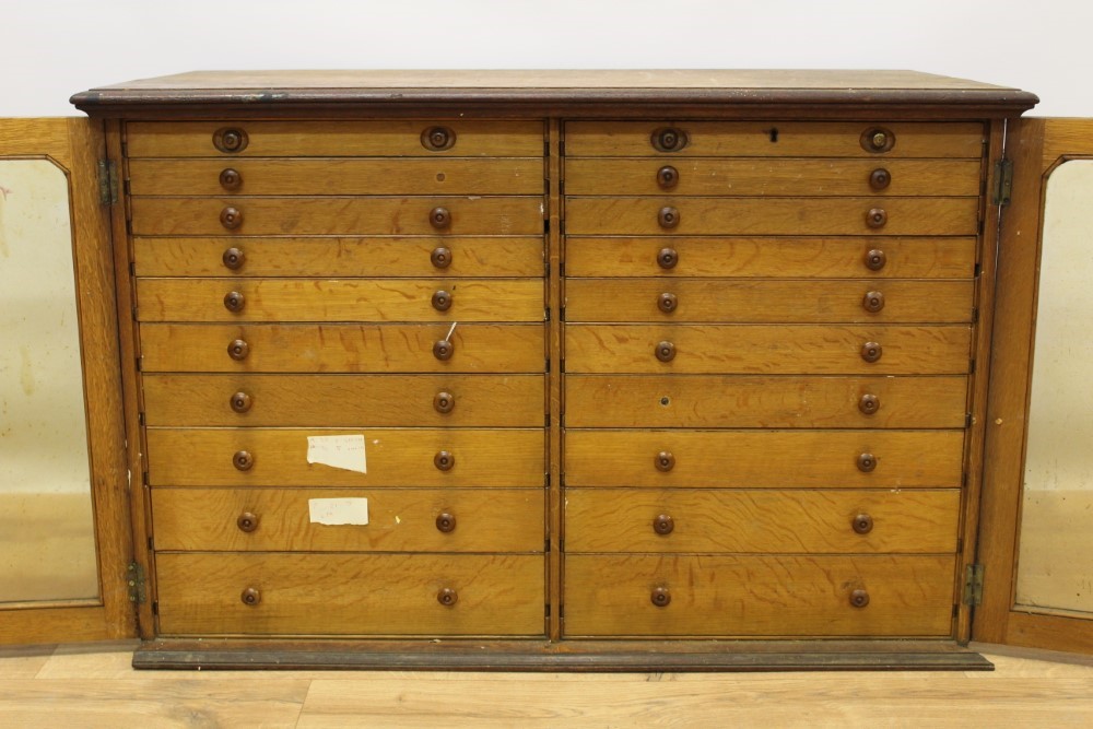 Lot 753 - Victorian oak double-banked collectors