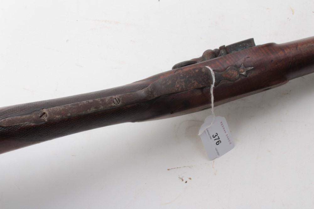 Lot 376 - English flintlock sporting gun with inset