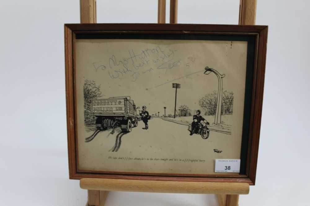 Lot 38 - Signed Giles cartoon - To Mrs Hutton, With