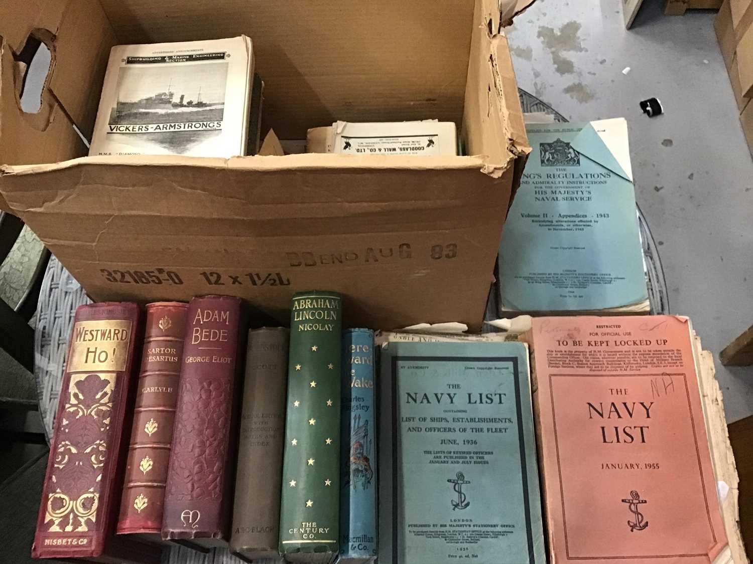 Lot 534 - One box of Naval list, Royal related and