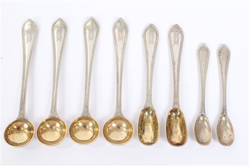 Lot 417 - Set of eight Victorian silver condiment