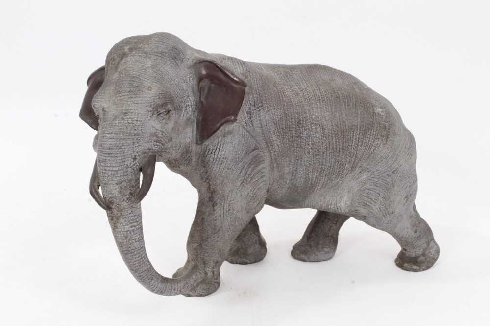 Lot 270 - Japanese Meiji bronze figure of an elephant,