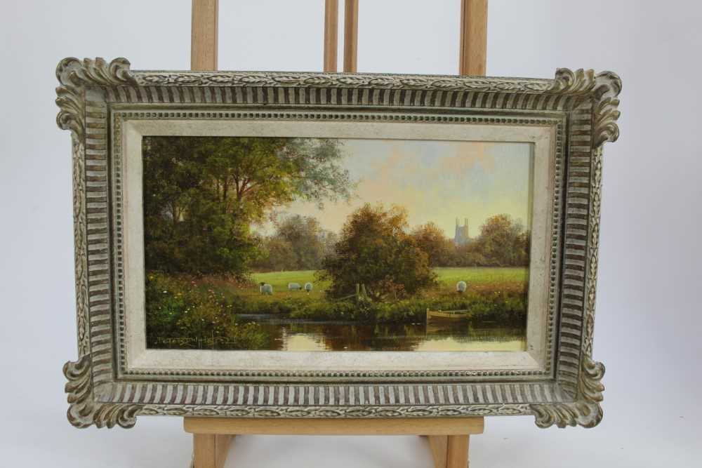 Lot 222 - Peter Duffield pair of oils on board - River