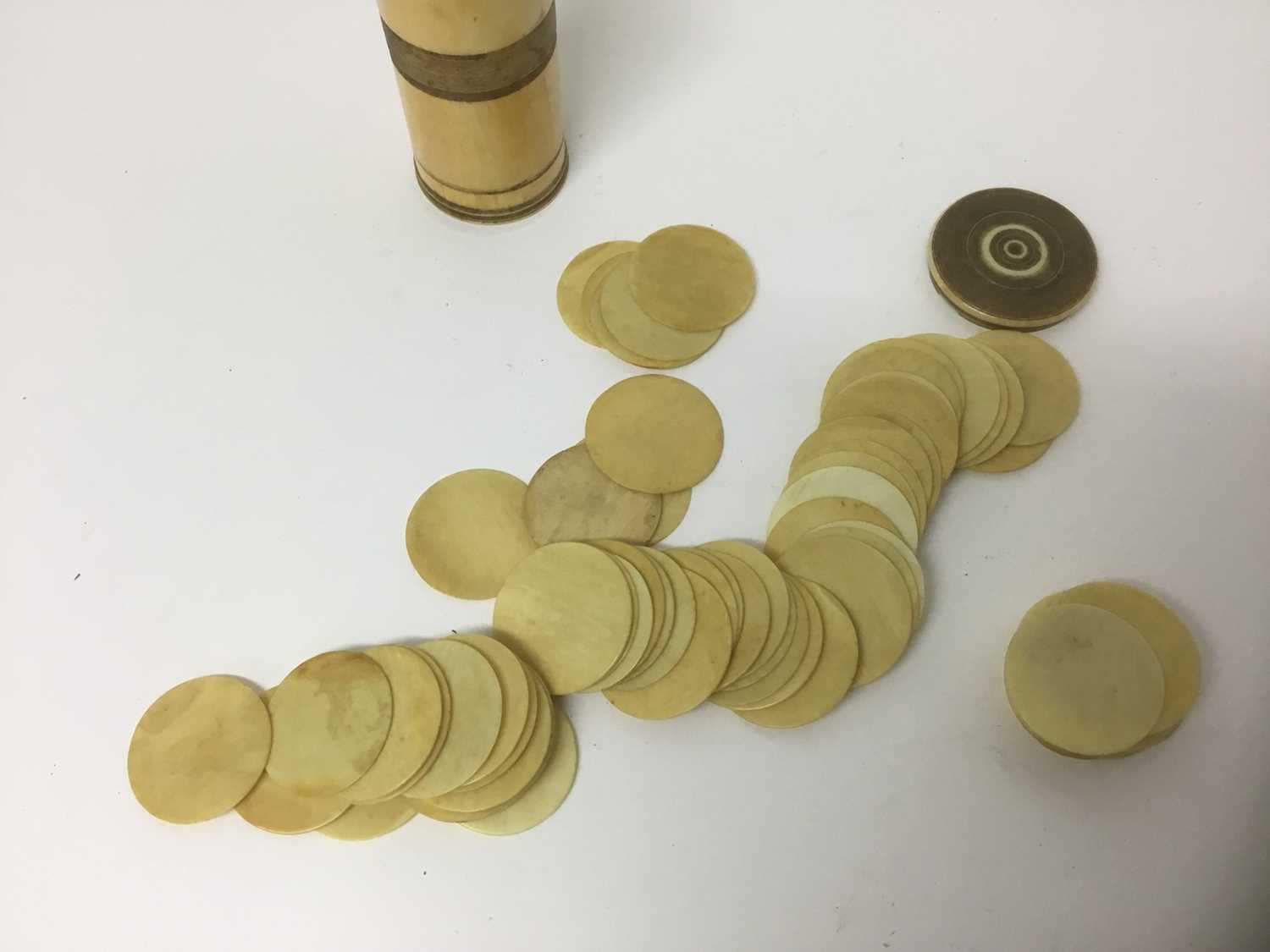 Lot 84 - 19th century carved ivory gaming counter box