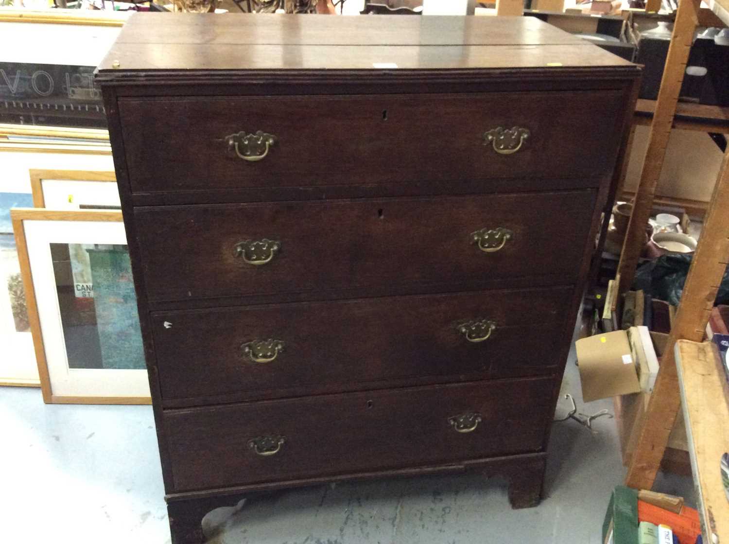 Lot 1114 - 19th century chest of draws with four long