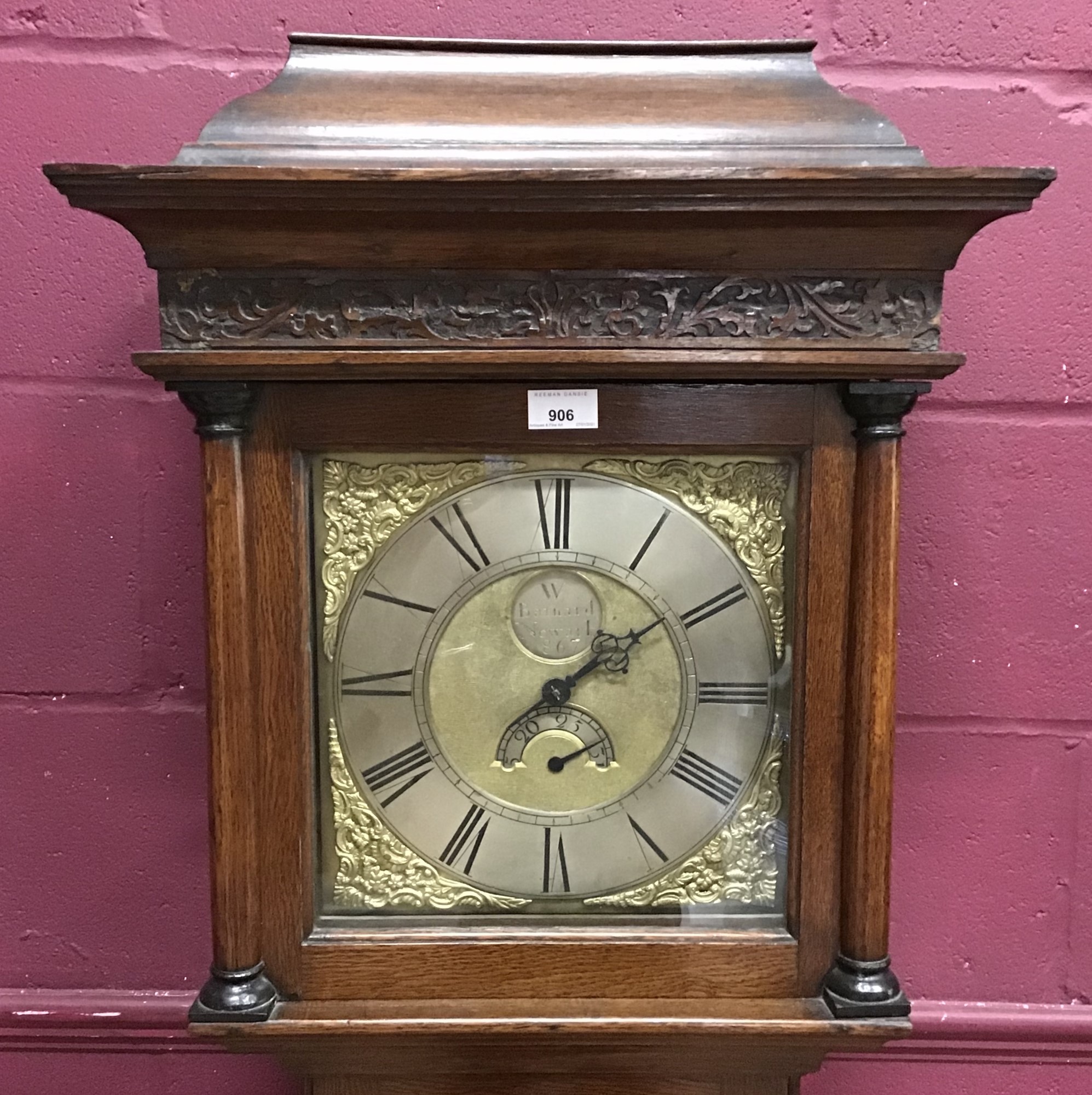 Lot 906 - 18th century thirty hour Longcase clock by