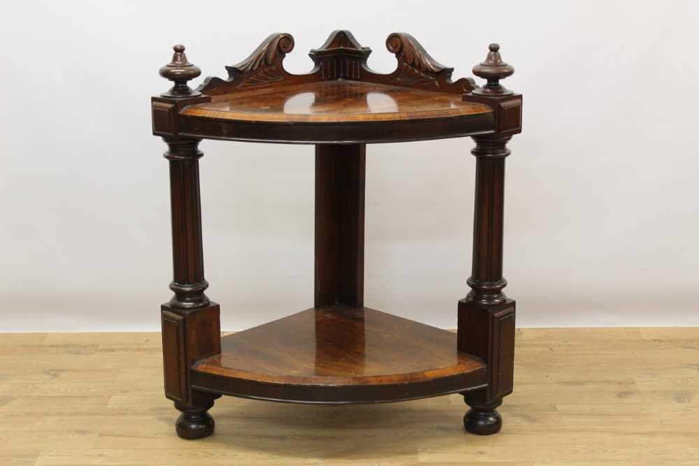 Lot 886 - Rosewood two tier corner whatnot