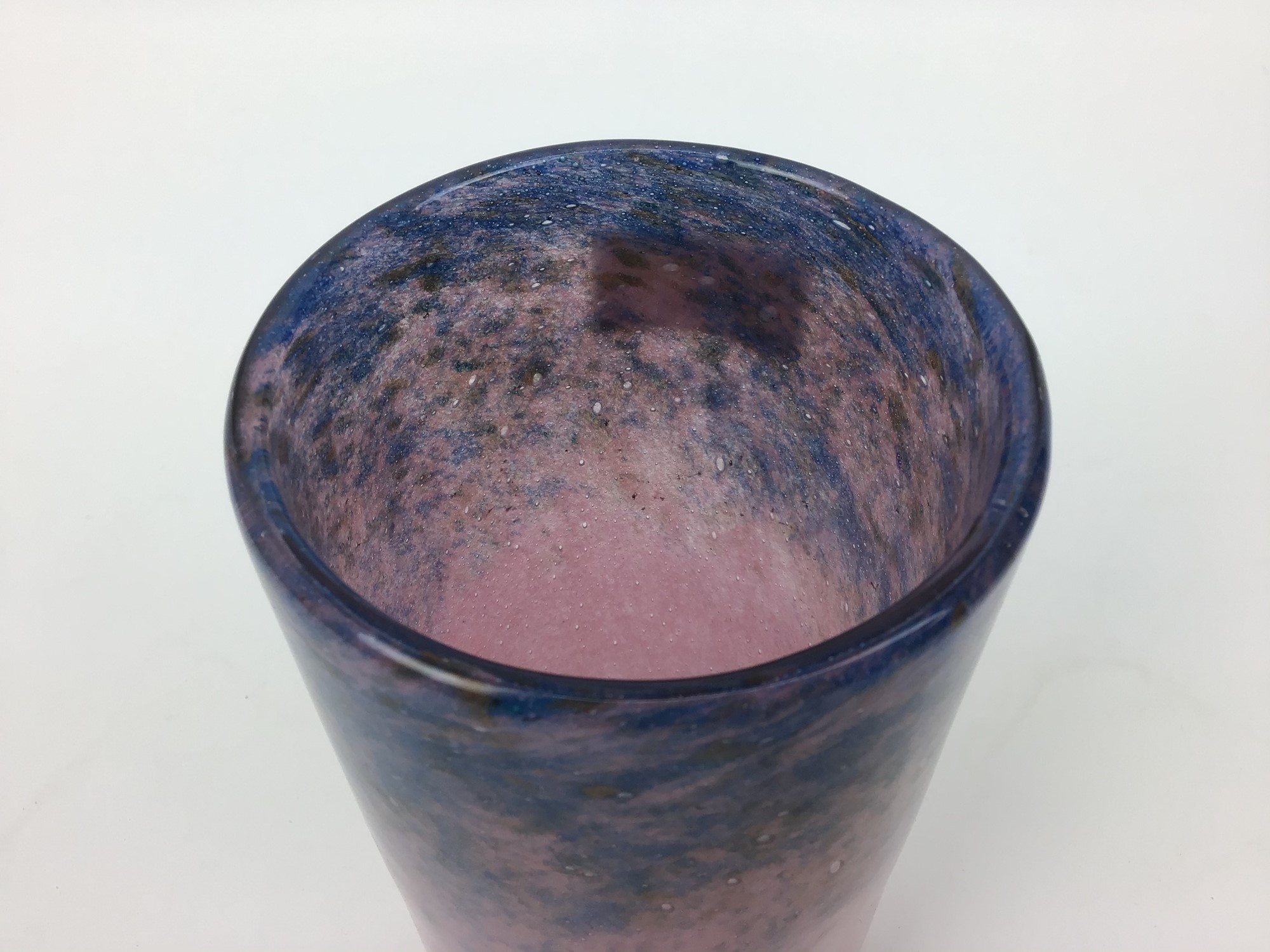 Lot 64 - Monart pink and blue mottled art glass