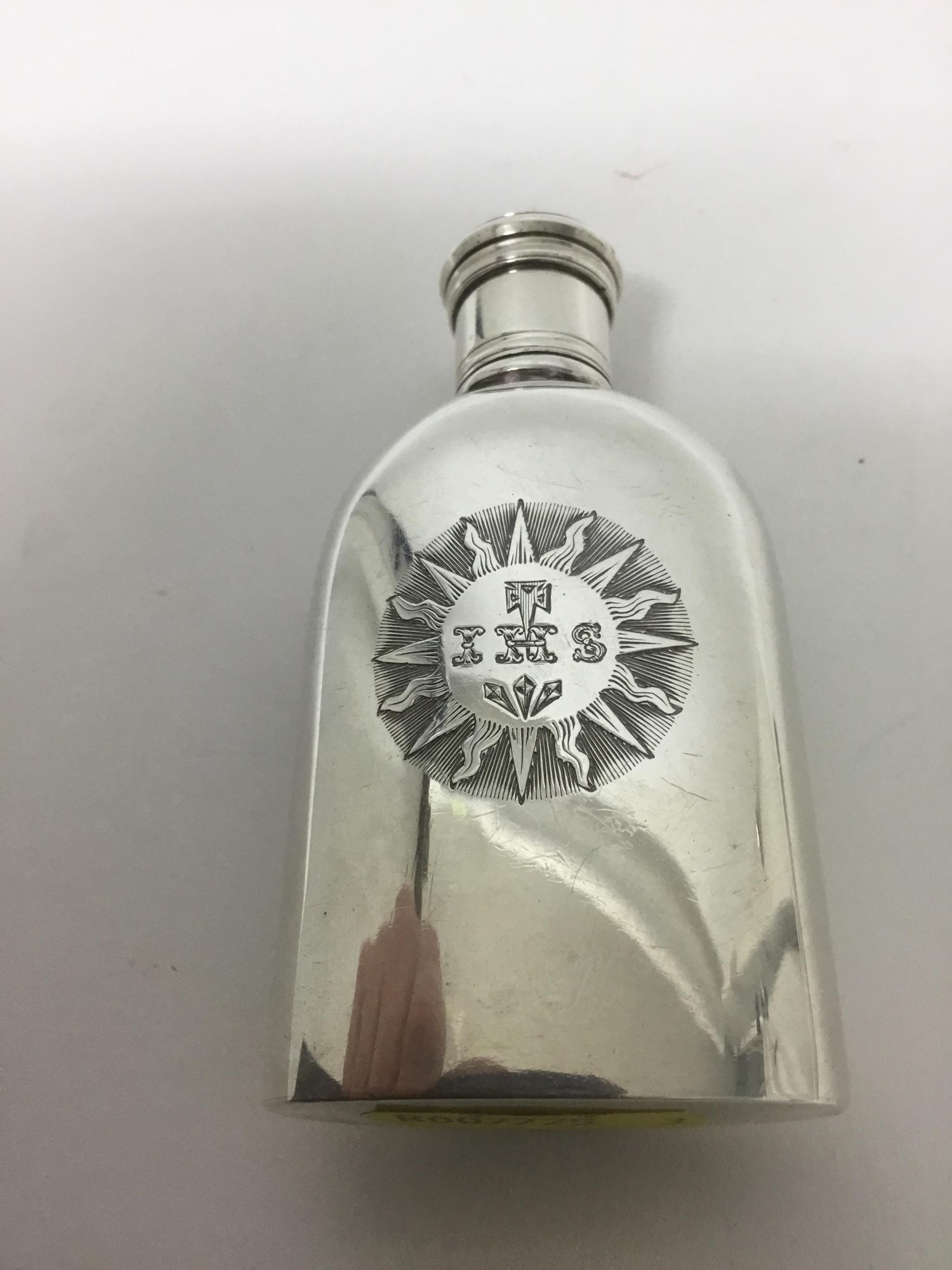 Lot 12 - Victorian silver communion wine flask,