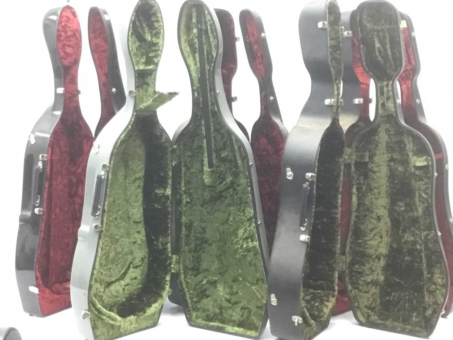 Lot 158 Five Full Size Cello Hard Cases Two With lot-158-five-full-size-cello-hard-cases-two-with