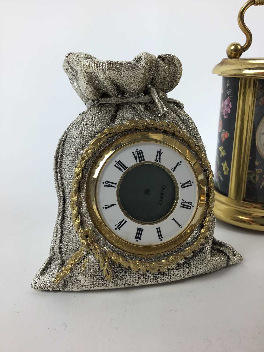 Lot 116 - Halcyon Days miniature enamel carriage clock