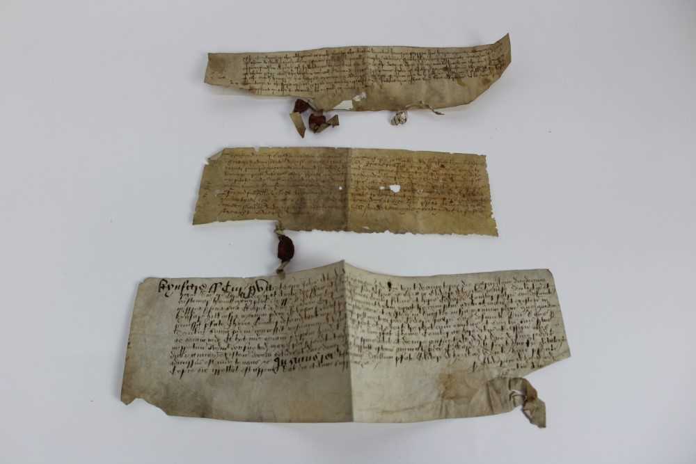 Lot 1129 - Two 15th / 16th century indentures on