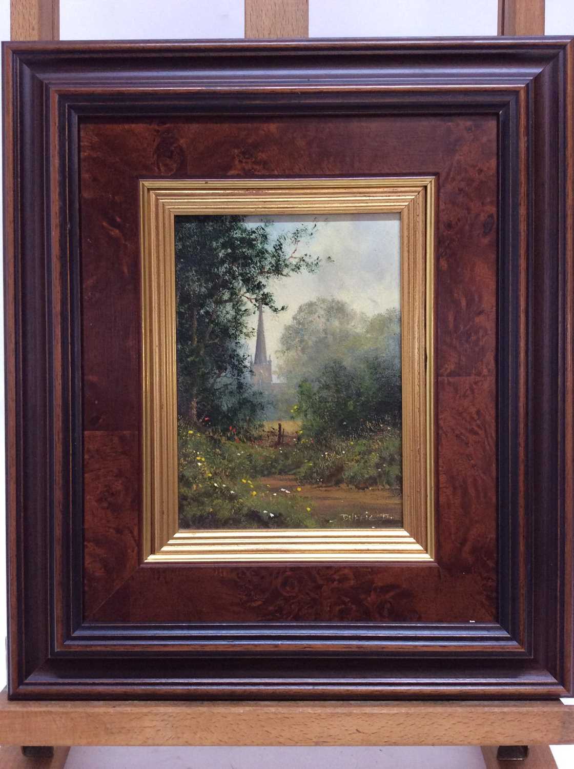 Lot 140 - Peter Duffield oil on board- Church Spire