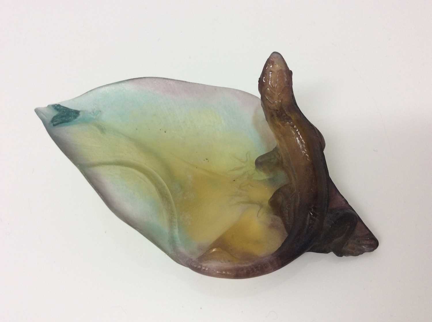 Lot 648 - Daum pate de verre dish, in the form of a
