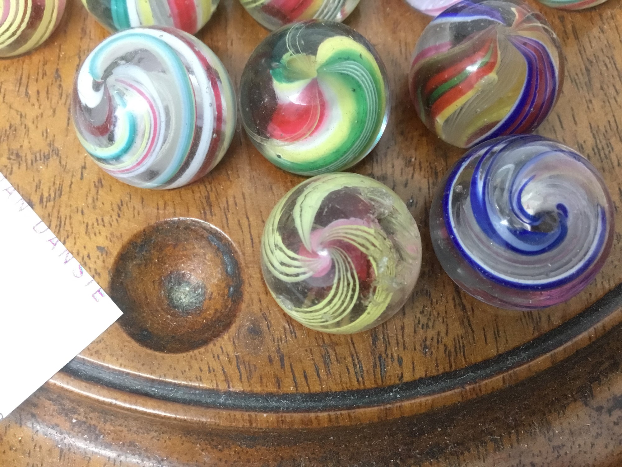 Lot 464 - Victorian glass marbles on a solitaire board