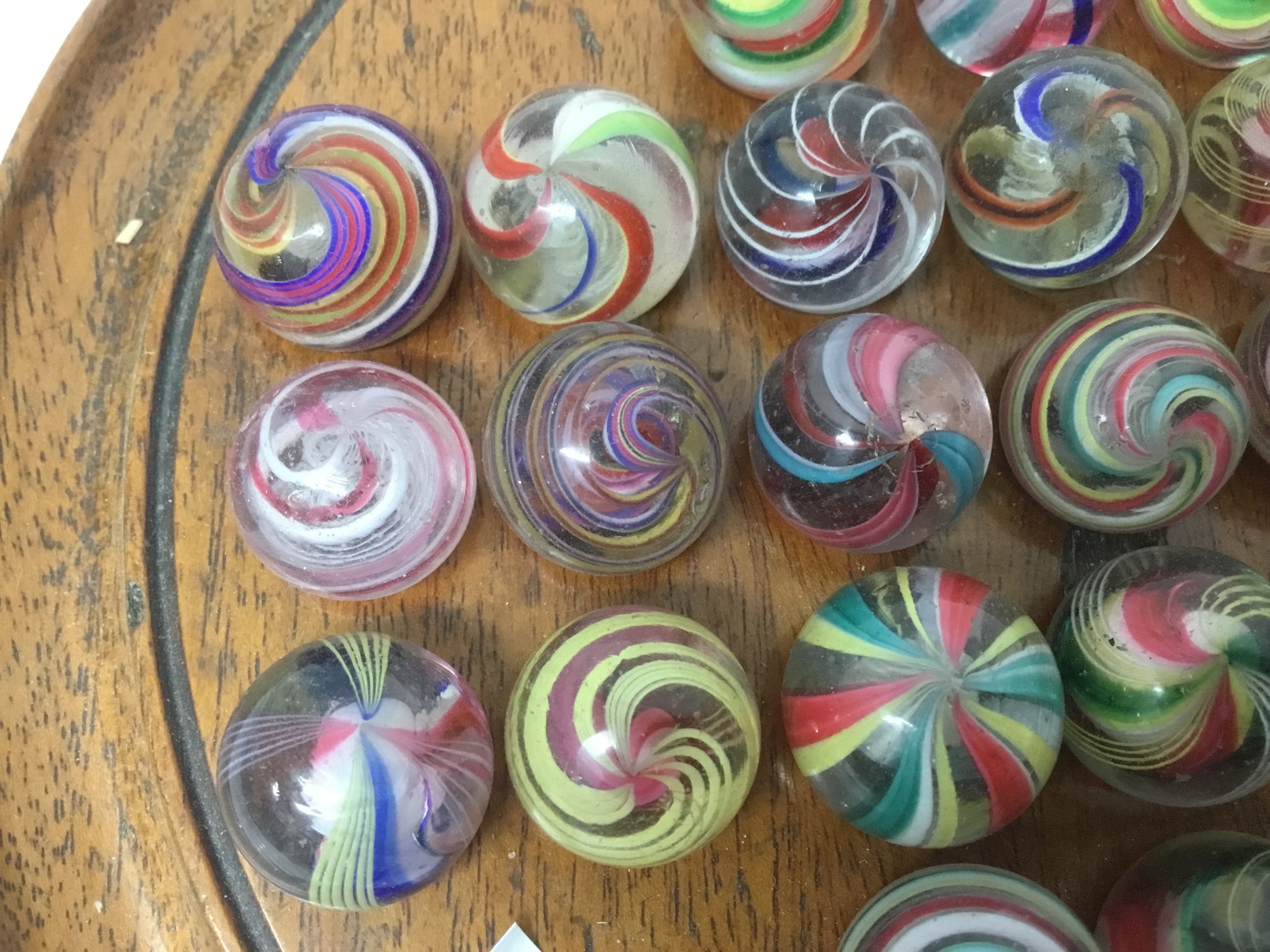 Lot 464 - Victorian glass marbles on a solitaire board