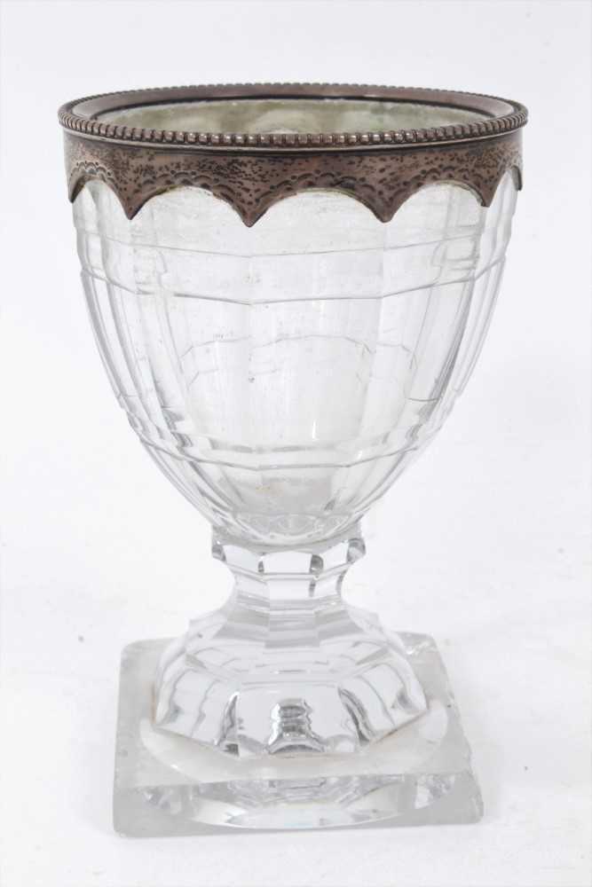 Lot 205 - Regency silver mounted cut glass table salt