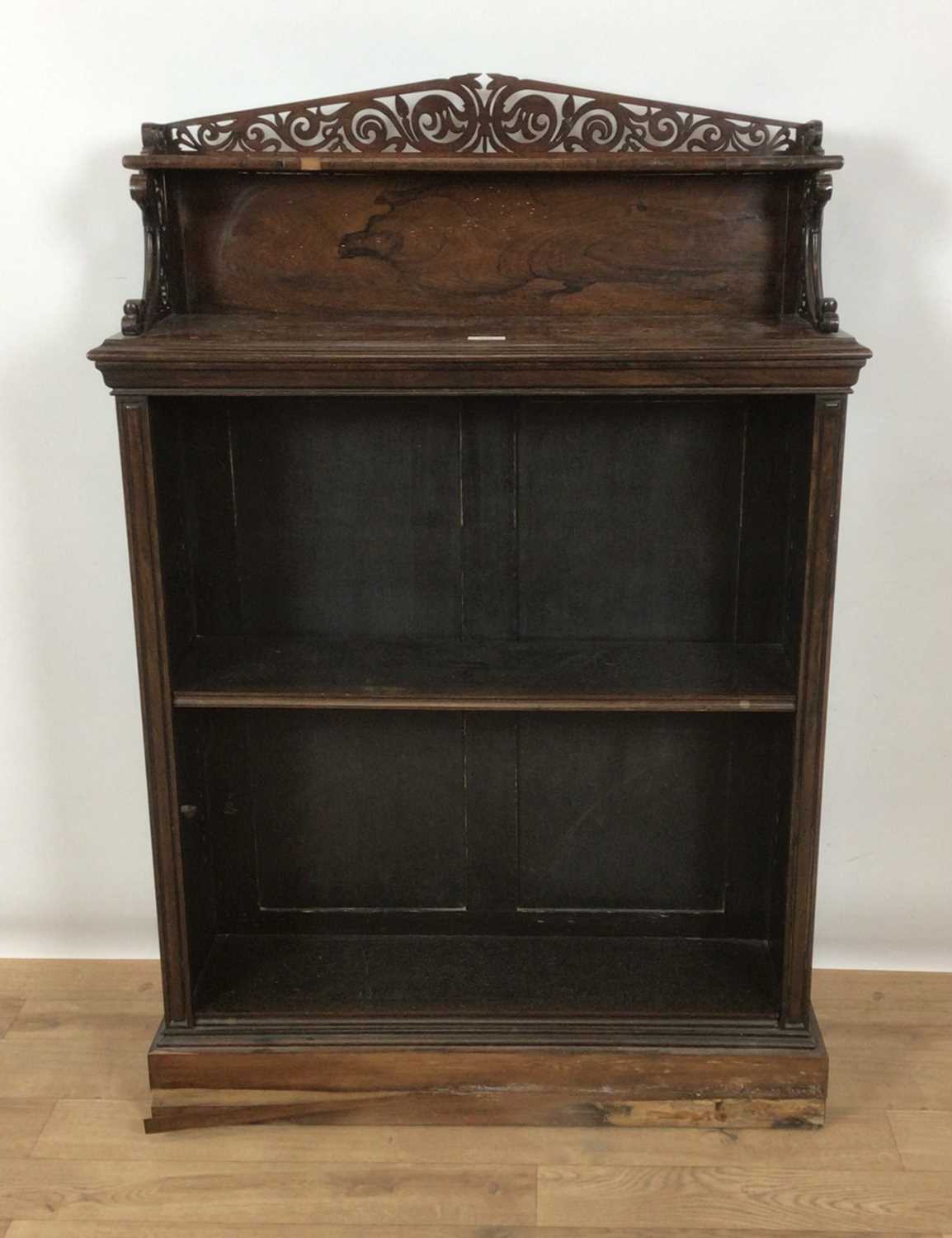 Lot 949 - Regency rosewood open bookcase with raided