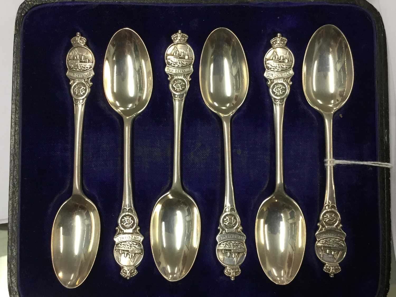 Lot 646 - Set six silver George V naval teaspoons