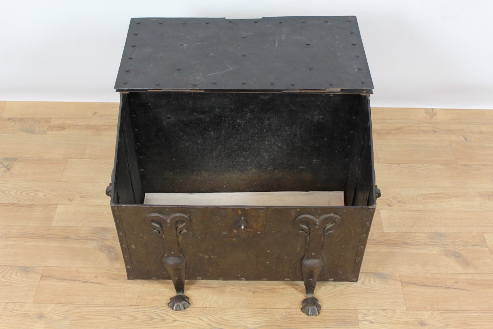 Lot 1484 - Medieval revival wrought iron log box
