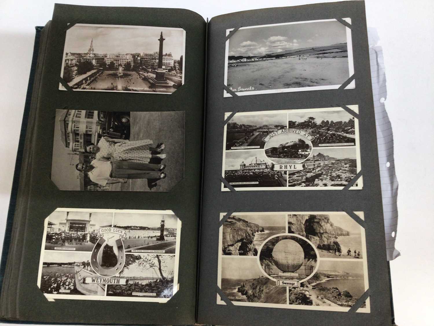 Lot 742 - Postcards in three albums including children'