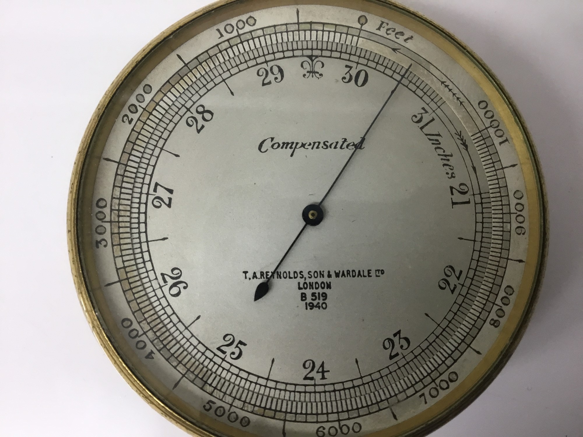 Lot 1085 - Early 20th century pocket barometer by `T A
