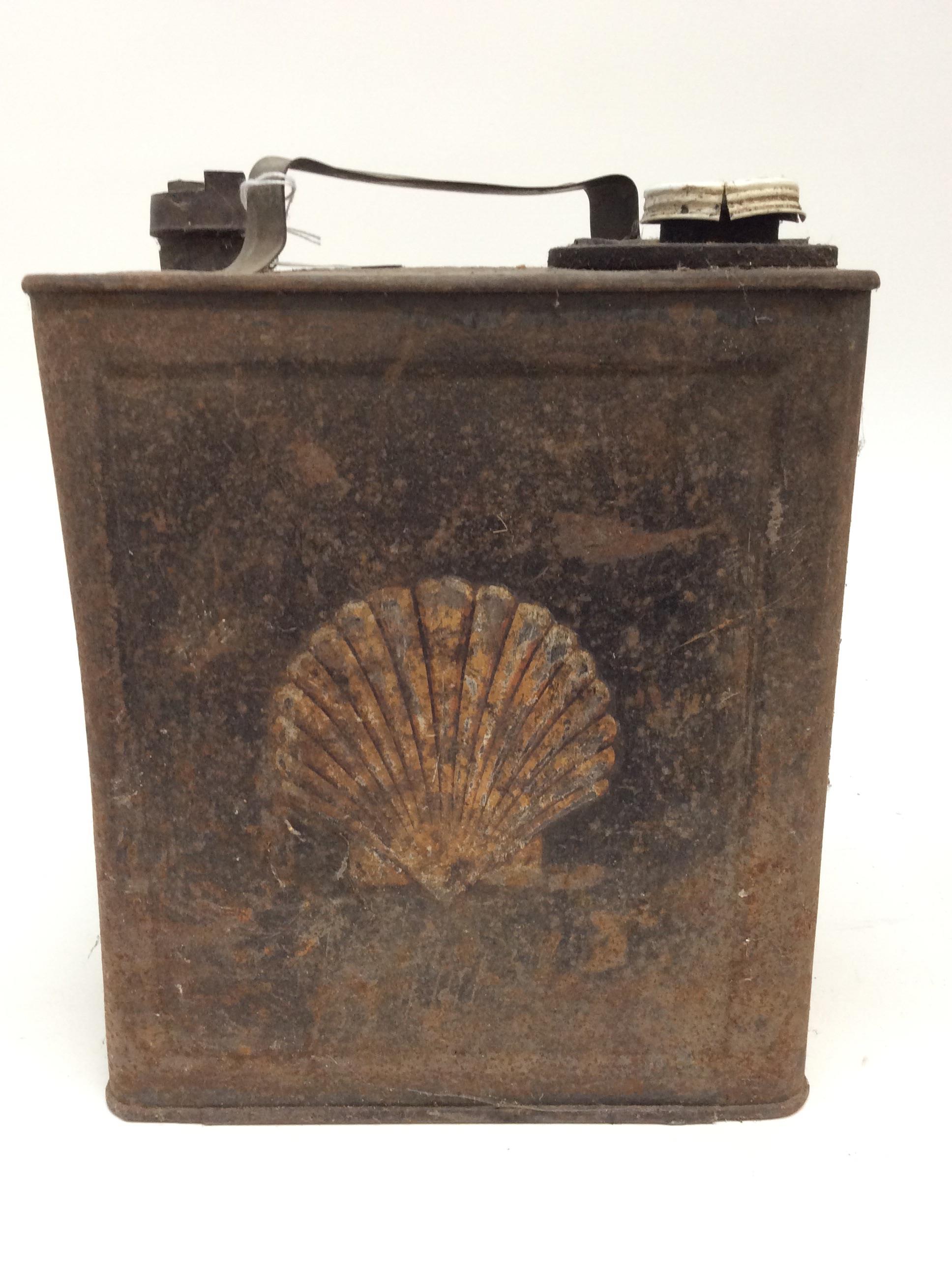 Lot 1232 - Vintage Shell fuel can, together with a