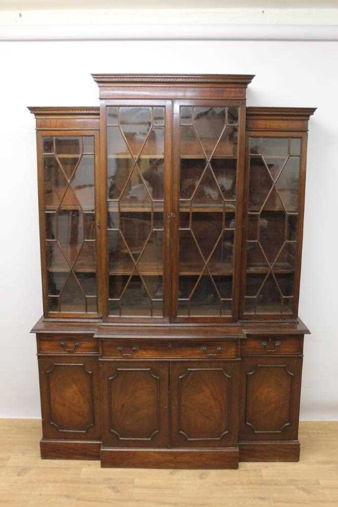 Lot 1418 - Good 19th century mahogany breakfront