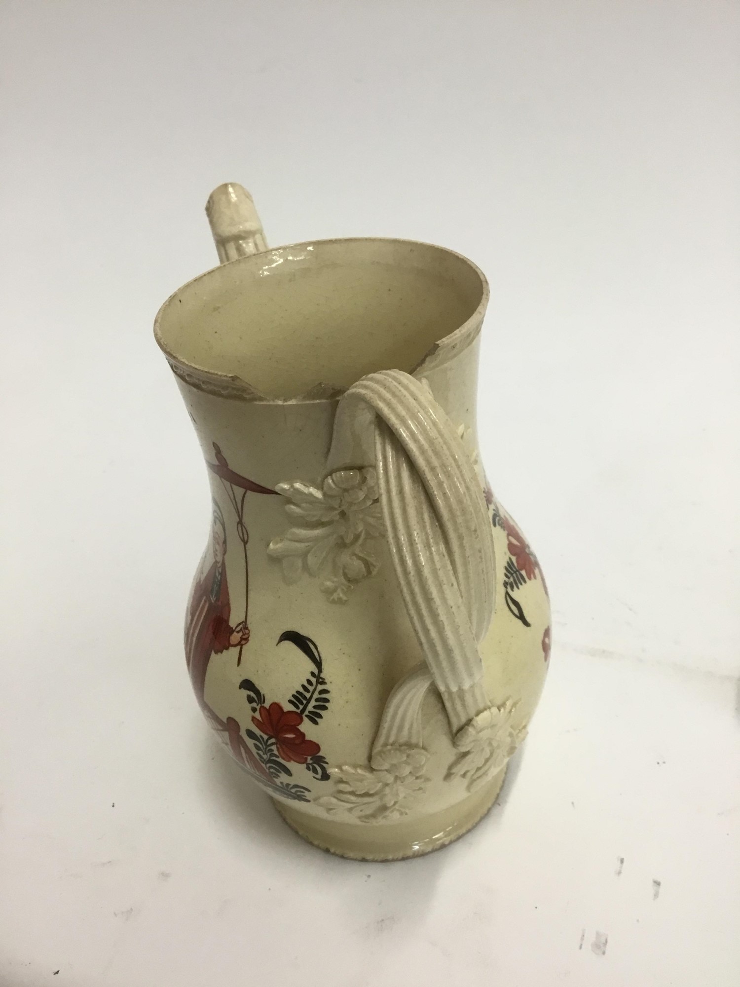 Lot 268 - 18th century creamware coffee pot, 18th