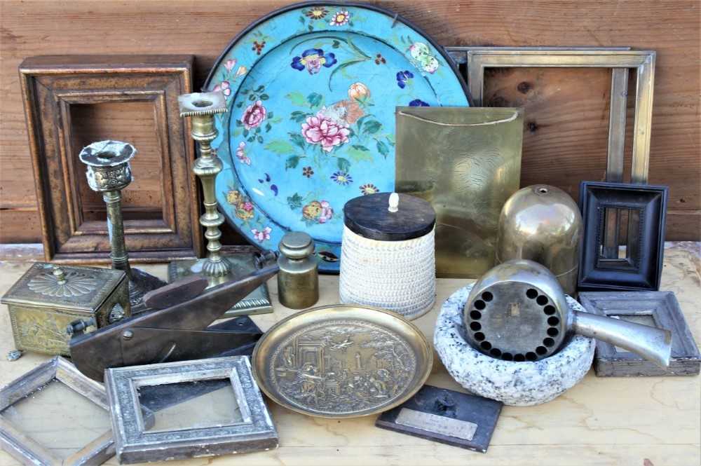 Lot 1795 - Sundry works of art to include candlesticks,