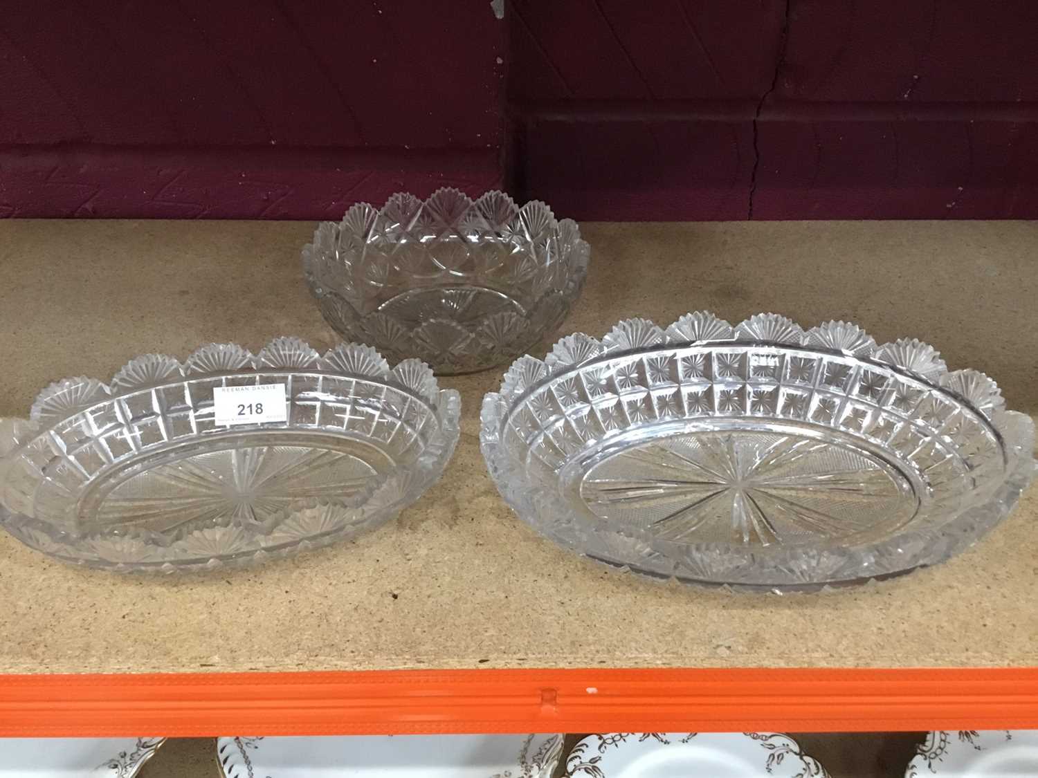 Lot 218 - Three Regency cut glass bowls and decorative