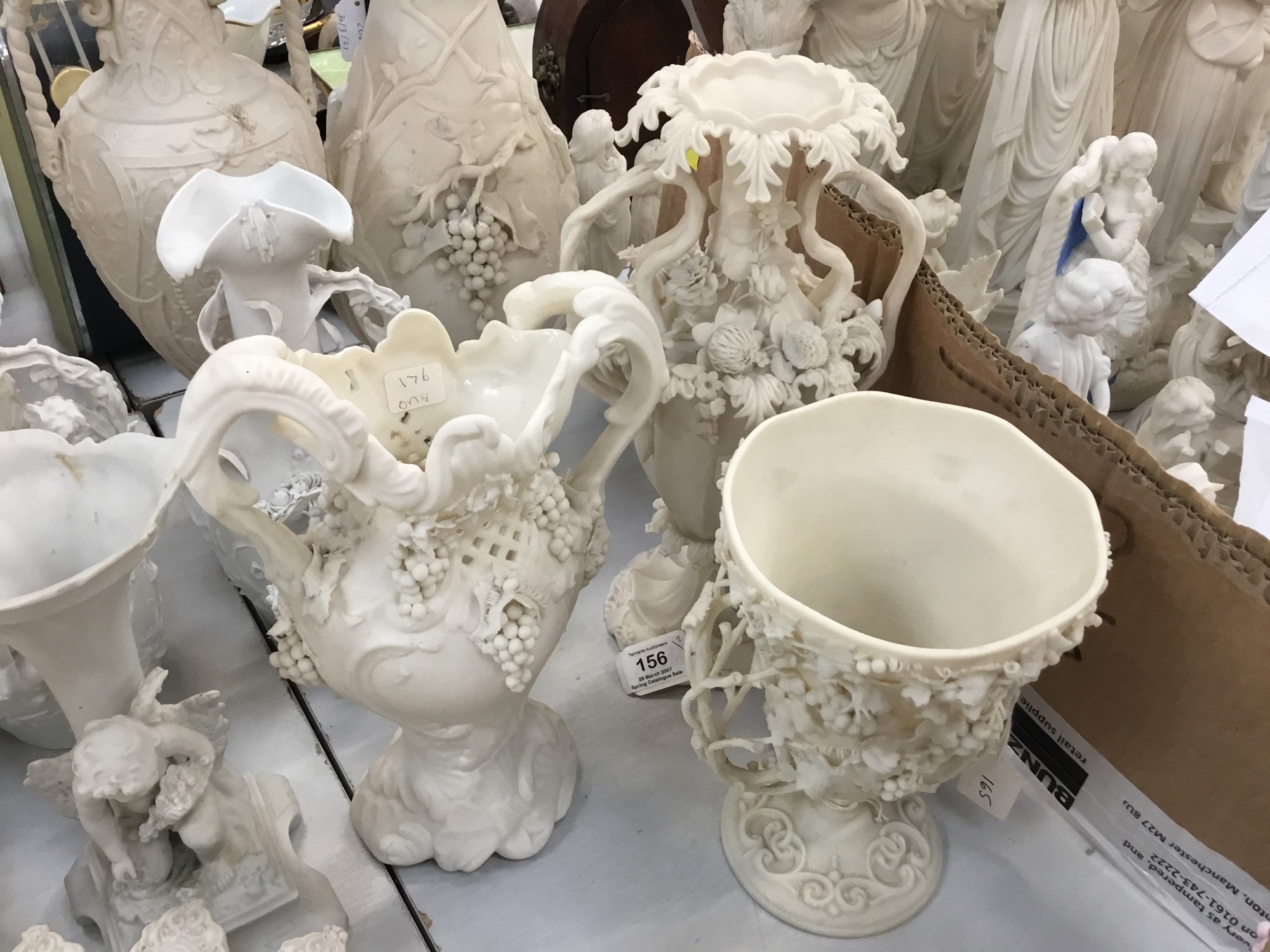 Lot 383 - Collection of Victorian bisque porcelain