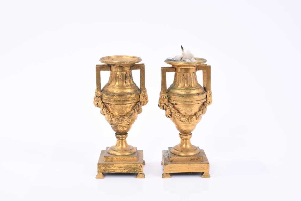 Lot 800 - Pair 19th century ormolu candlesticks of urn