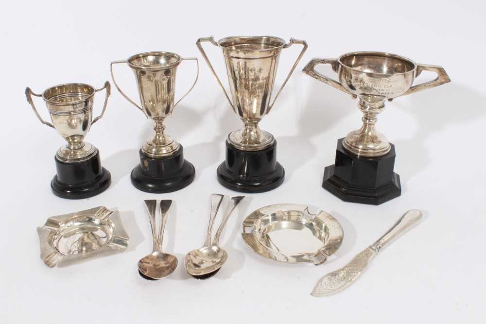 Lot 372 - George V silver two handled trophy cup of