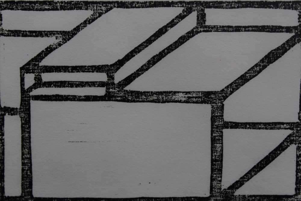 Lot 1176 - Ron Sims (1944-2014) woodcut - Sleeping