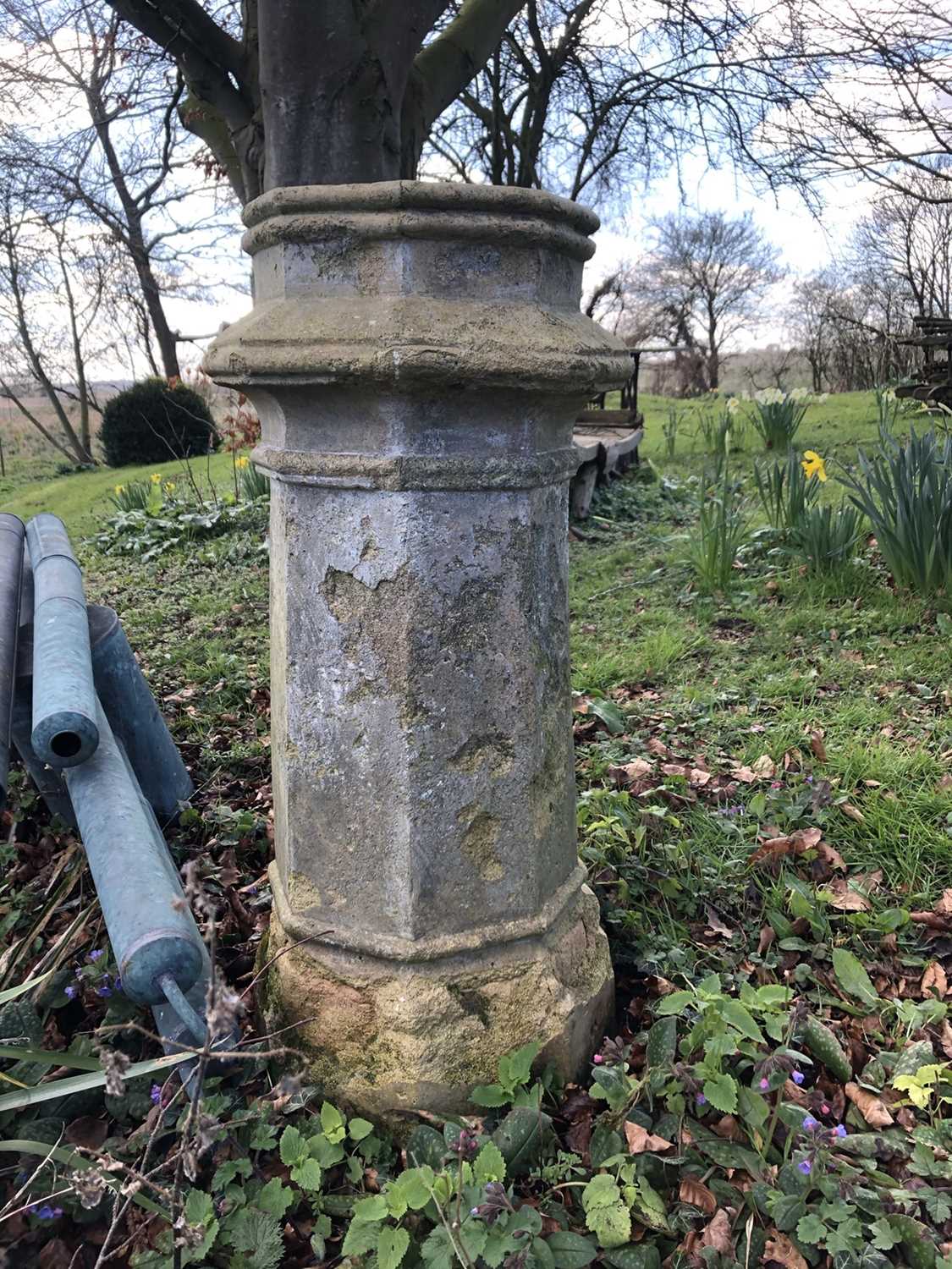 Lot 1861 - Victorian octagonal chimney pot, 90cm high,