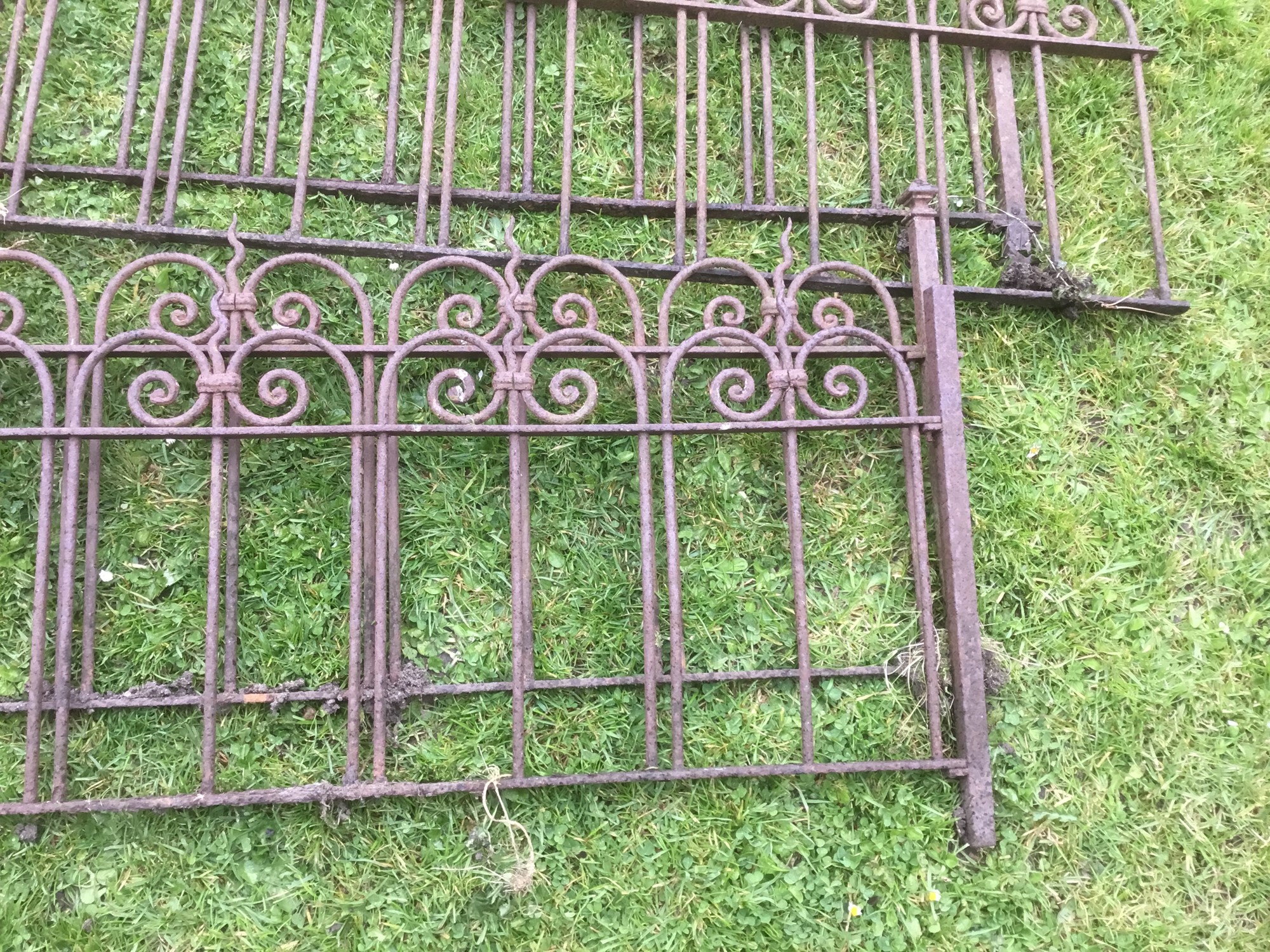 Lot 1874 - Six sections of Victorian wrought iron