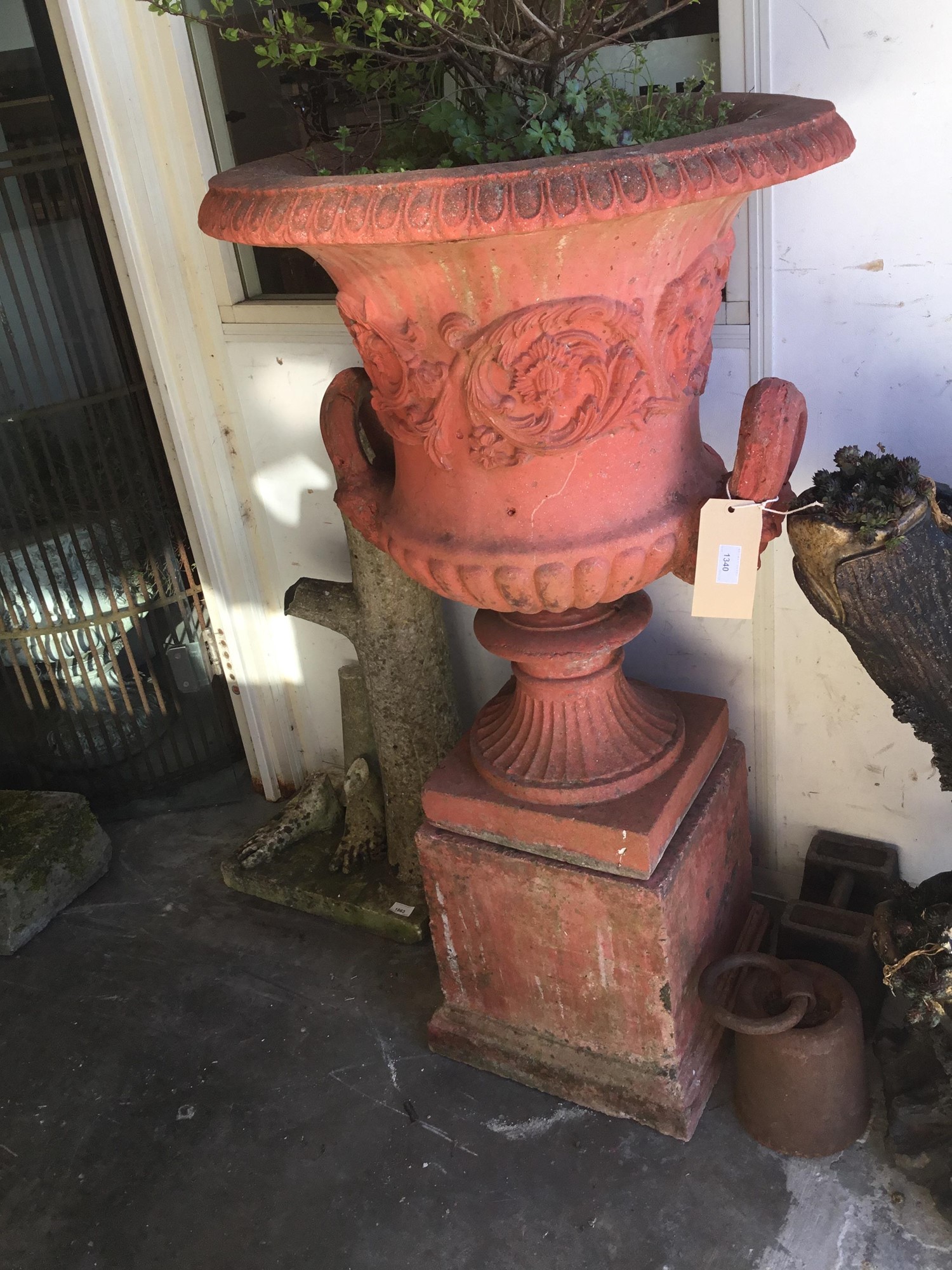 Lot 1340 - Large classical campana shape garden urn