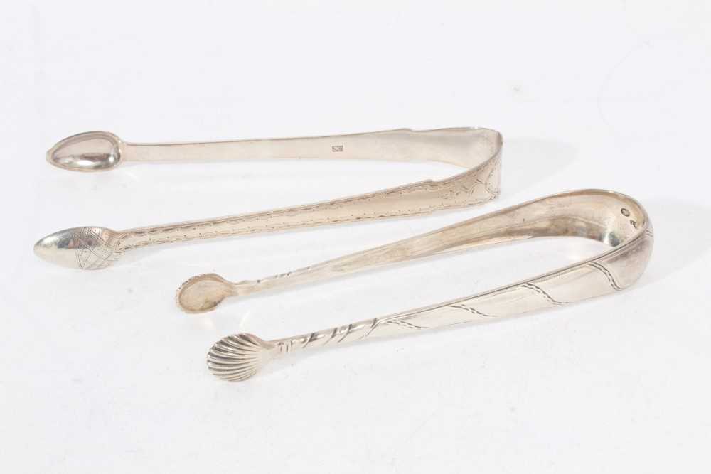 Lot 503 - Pair of George III Irish silver sugar tongs,