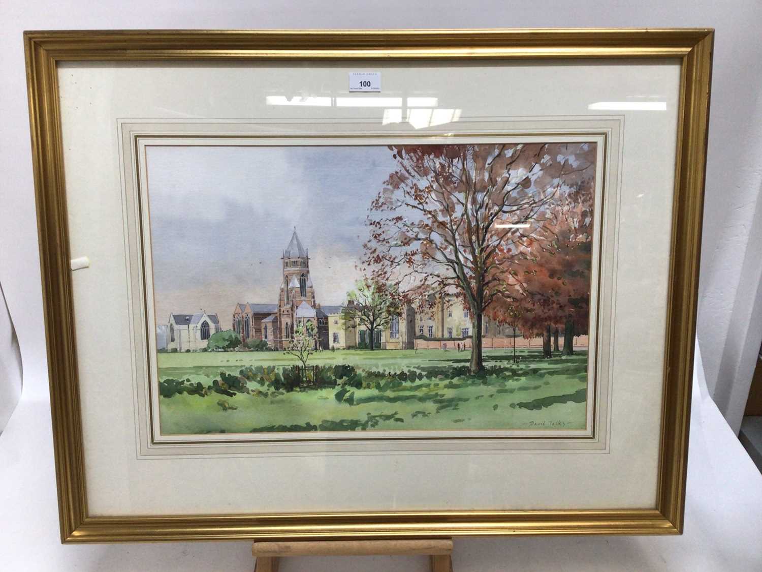 Lot 100 - David Talks watercolour Rugby School