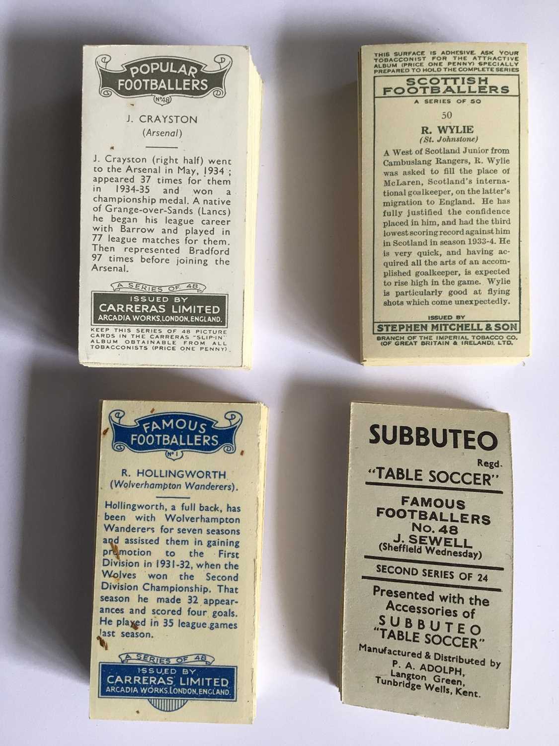 Lot 226 - Cigarette cards, selection of football sets