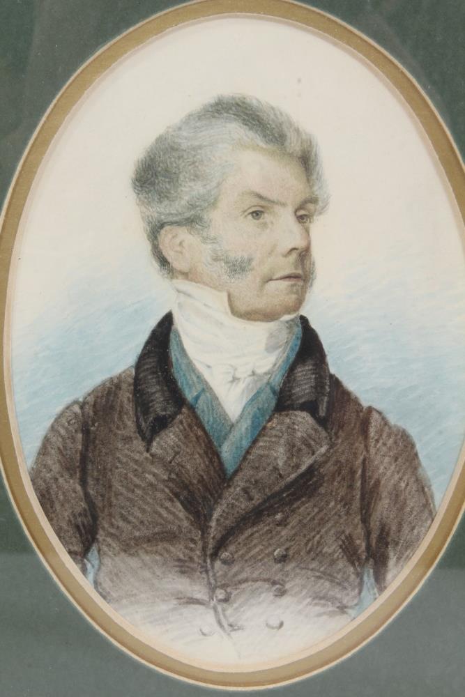 Lot 939 - Two 19th century watercolour portraits of
