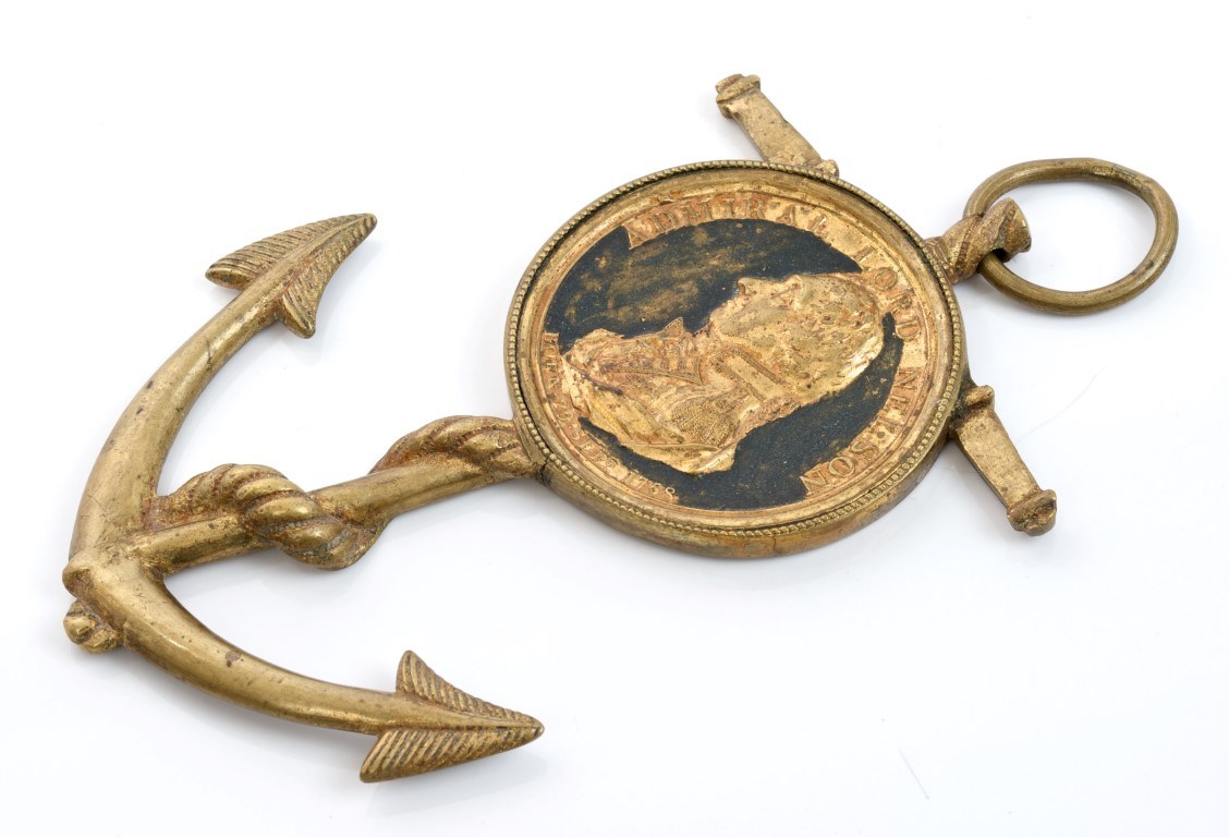 Lot 7 - 19th century gilt brass Lord Nelson anchor