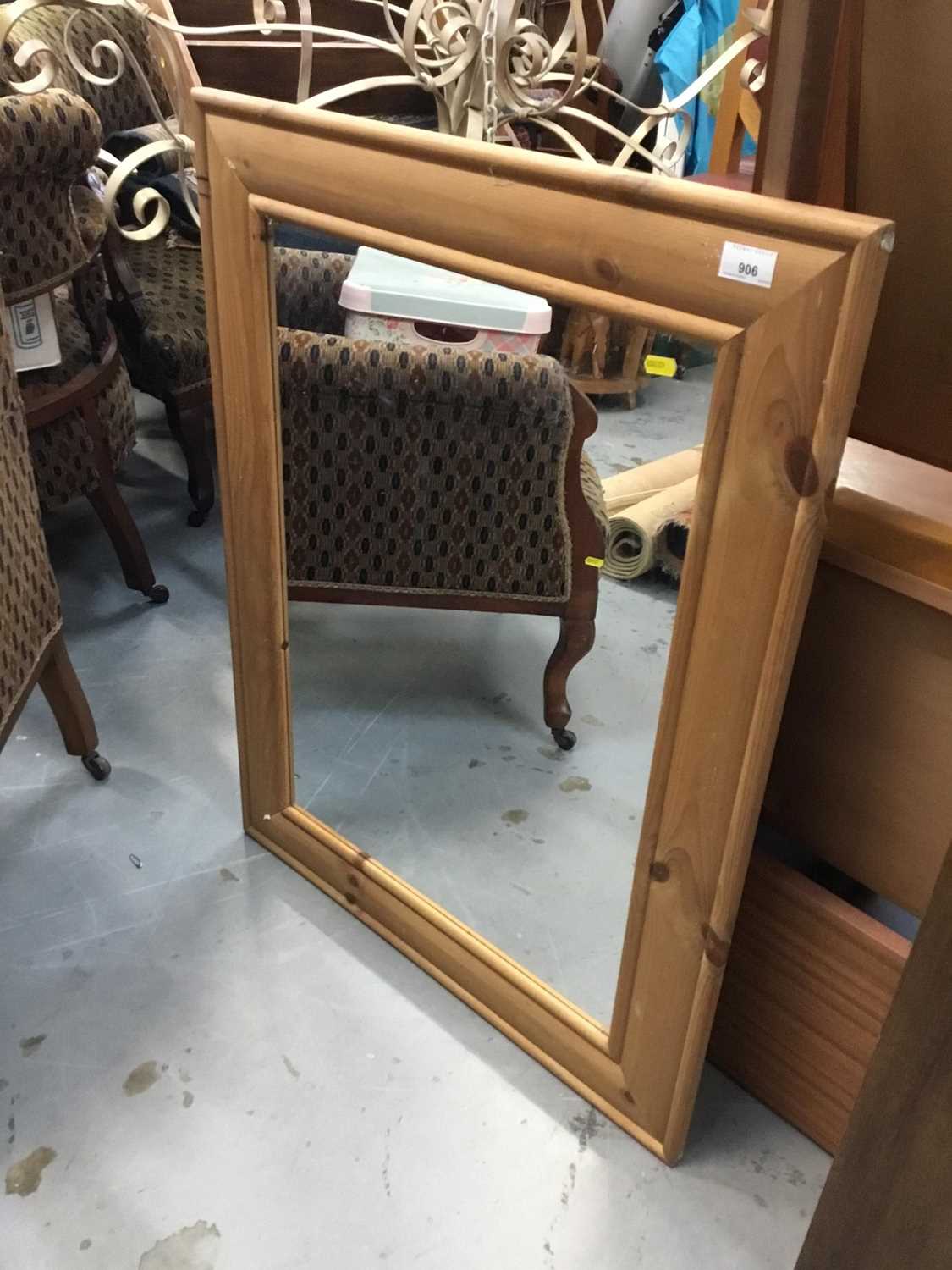 Lot 906 - Pine framed wall mirror