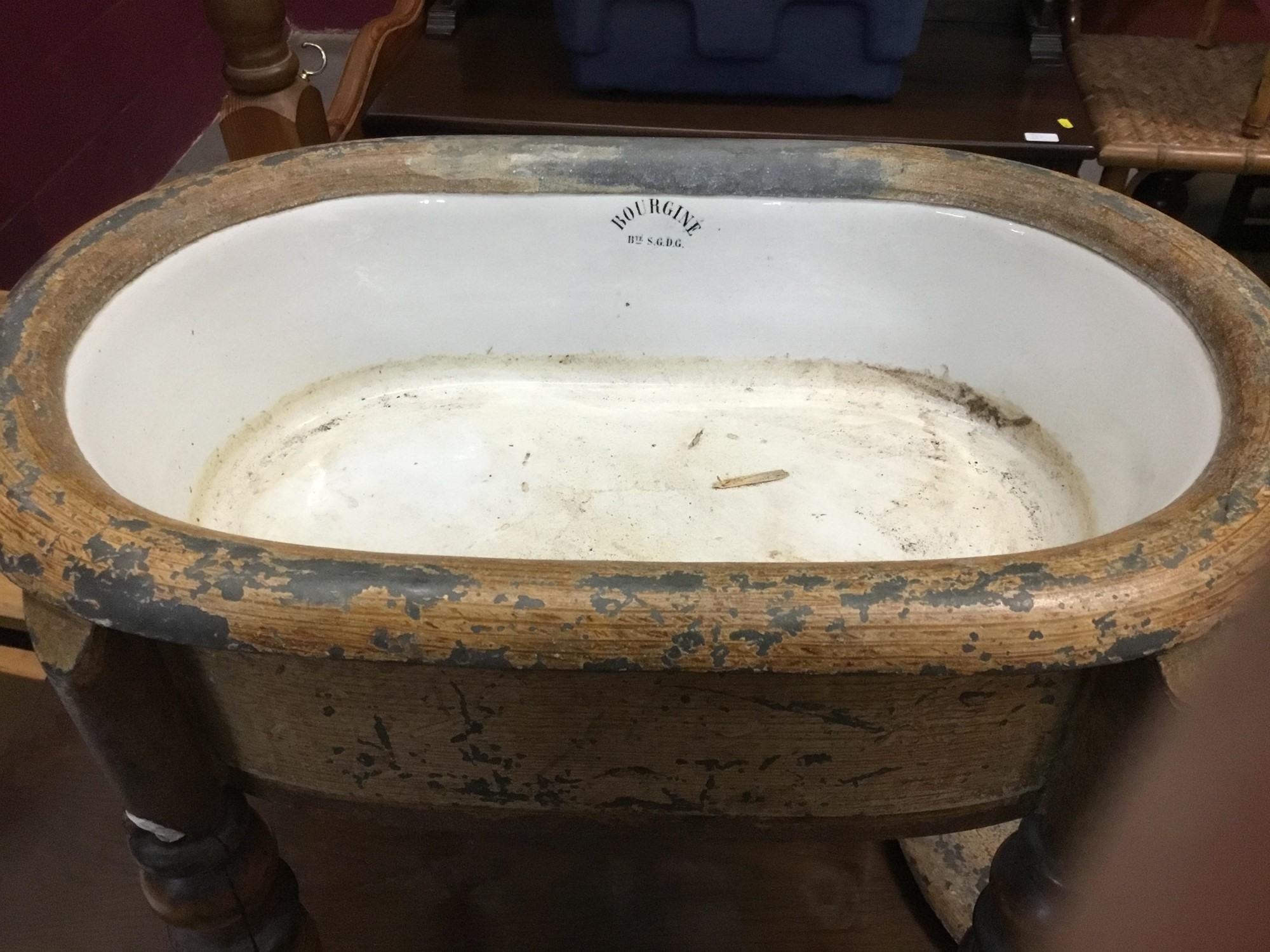 Lot 925 - 19th century French tole ware campaign bidet