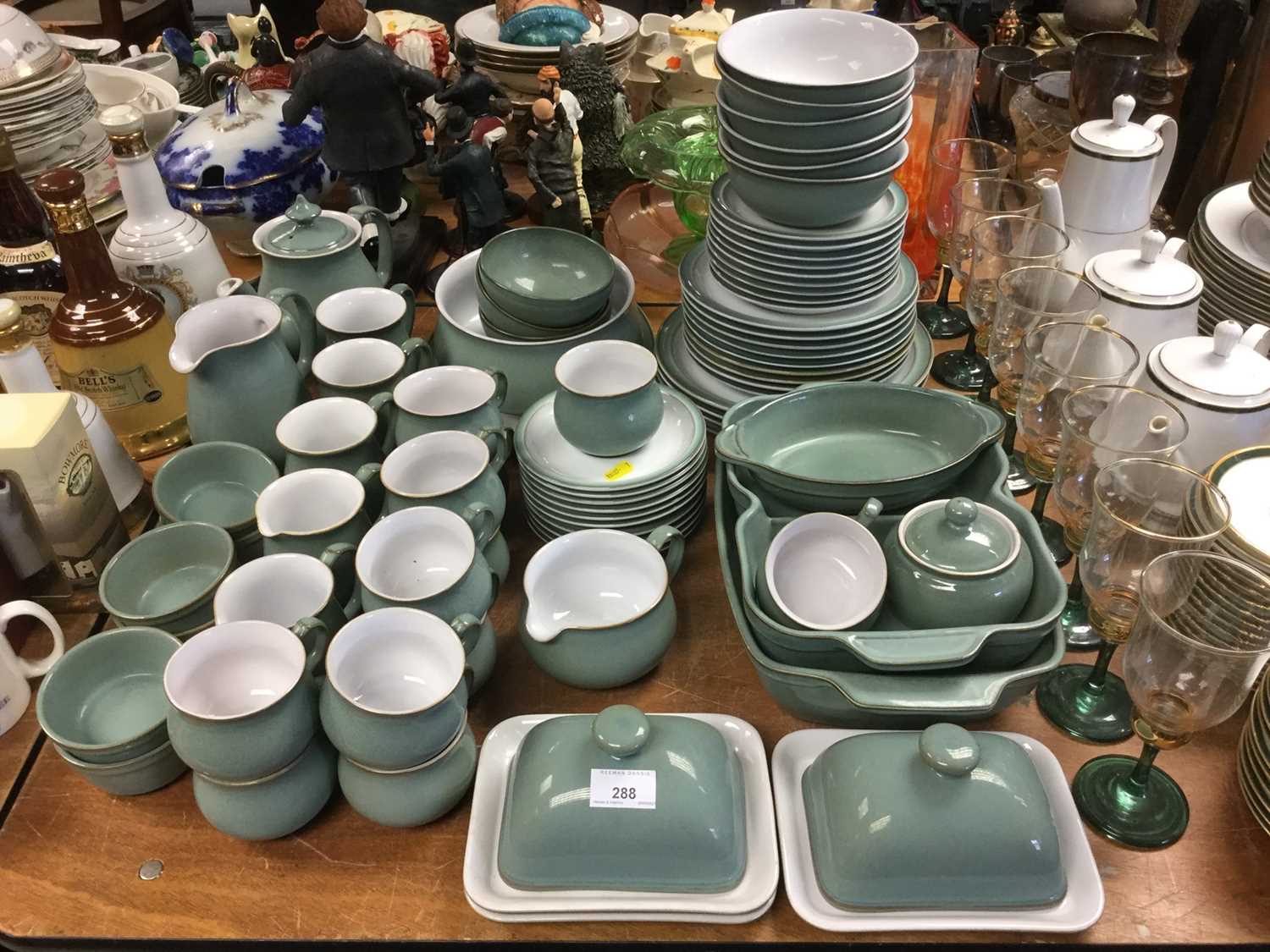 Lot 288 - Collection of Denby green glazed tea and