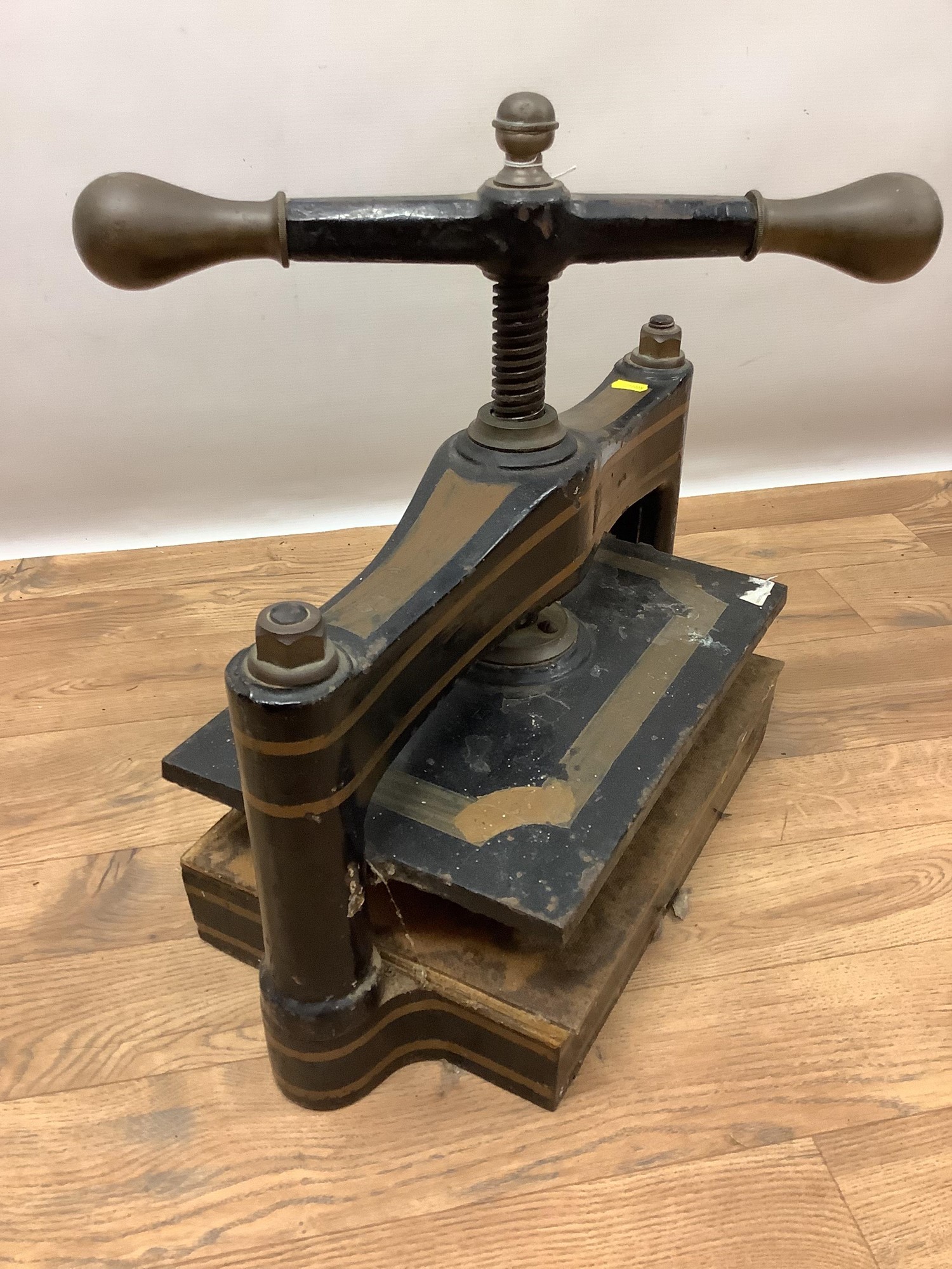 Lot 1351 - Victorian brass mounted book press with