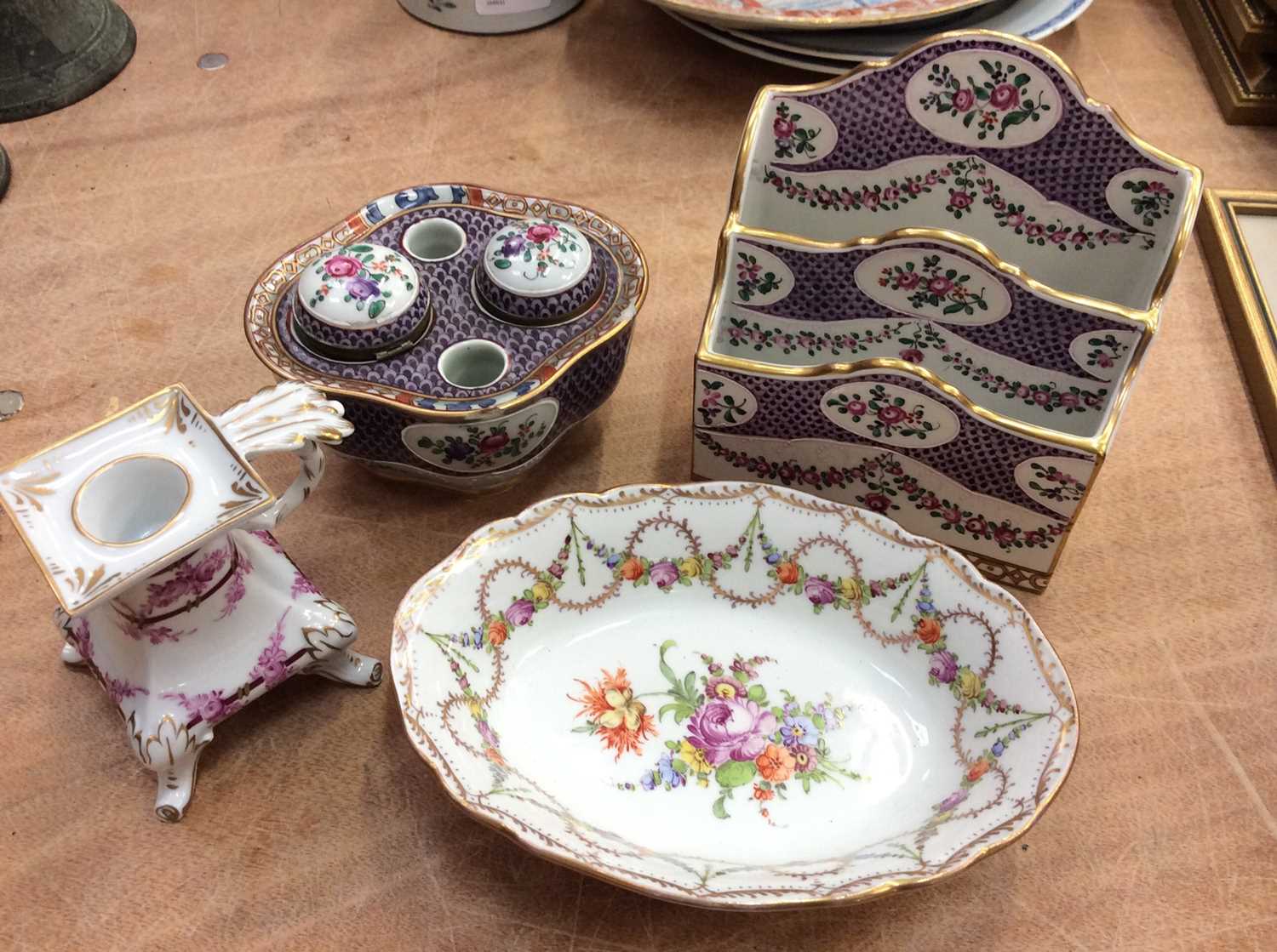 Lot 451 - Four pieces of Dresden porcelain to include